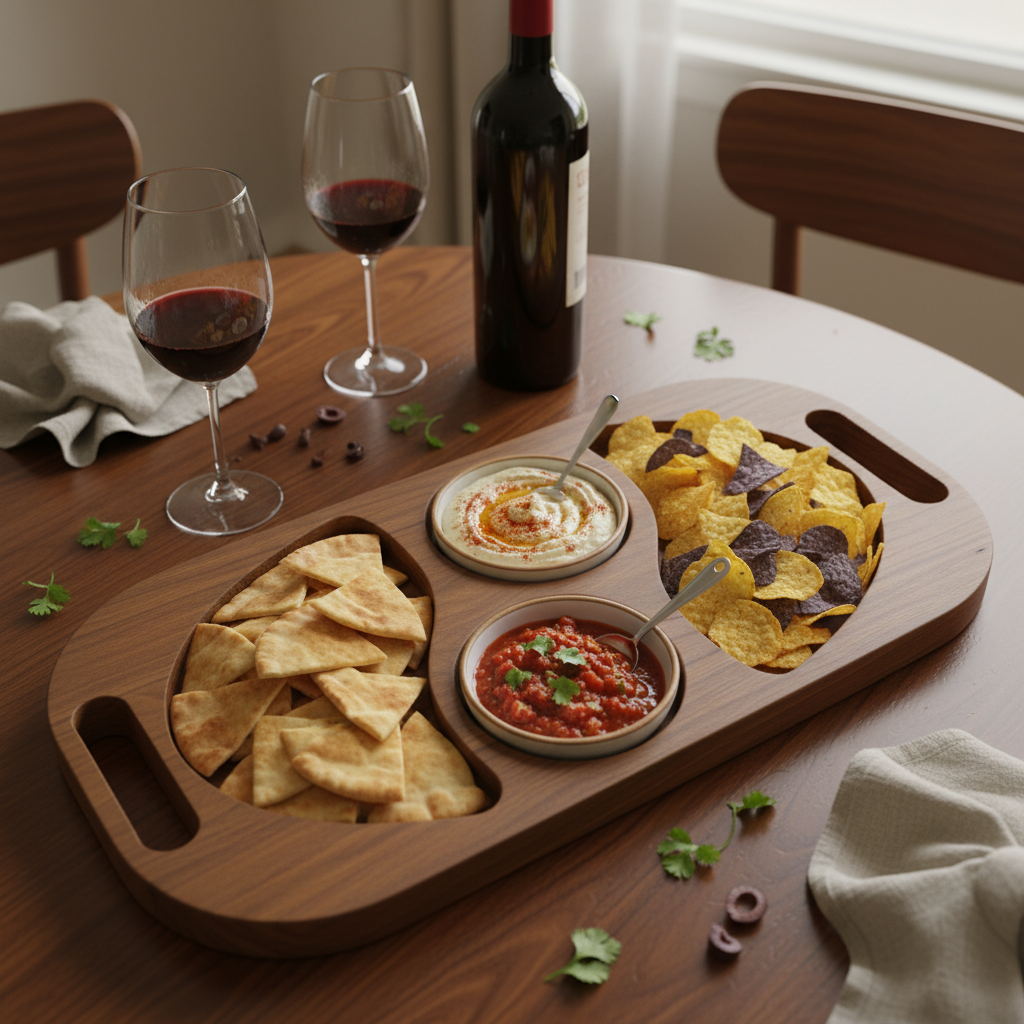 16in Long Serving Board with Handles, Handmade USA - Free Engraving (L